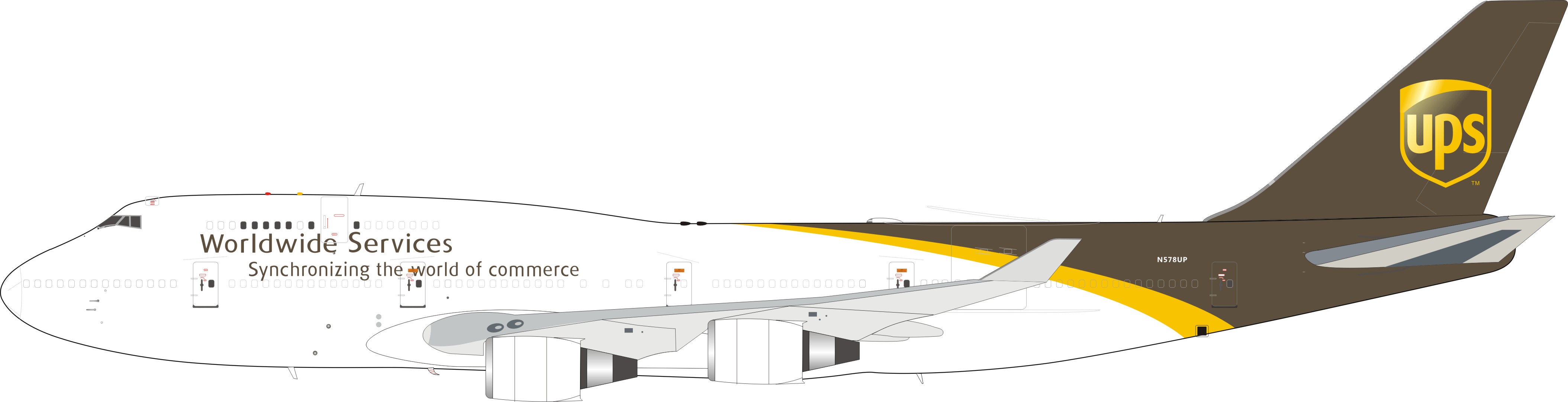 ScaleModelStore.com :: B Models 1:200 - B-744-UPS-578 - UPS Boeing 747-400